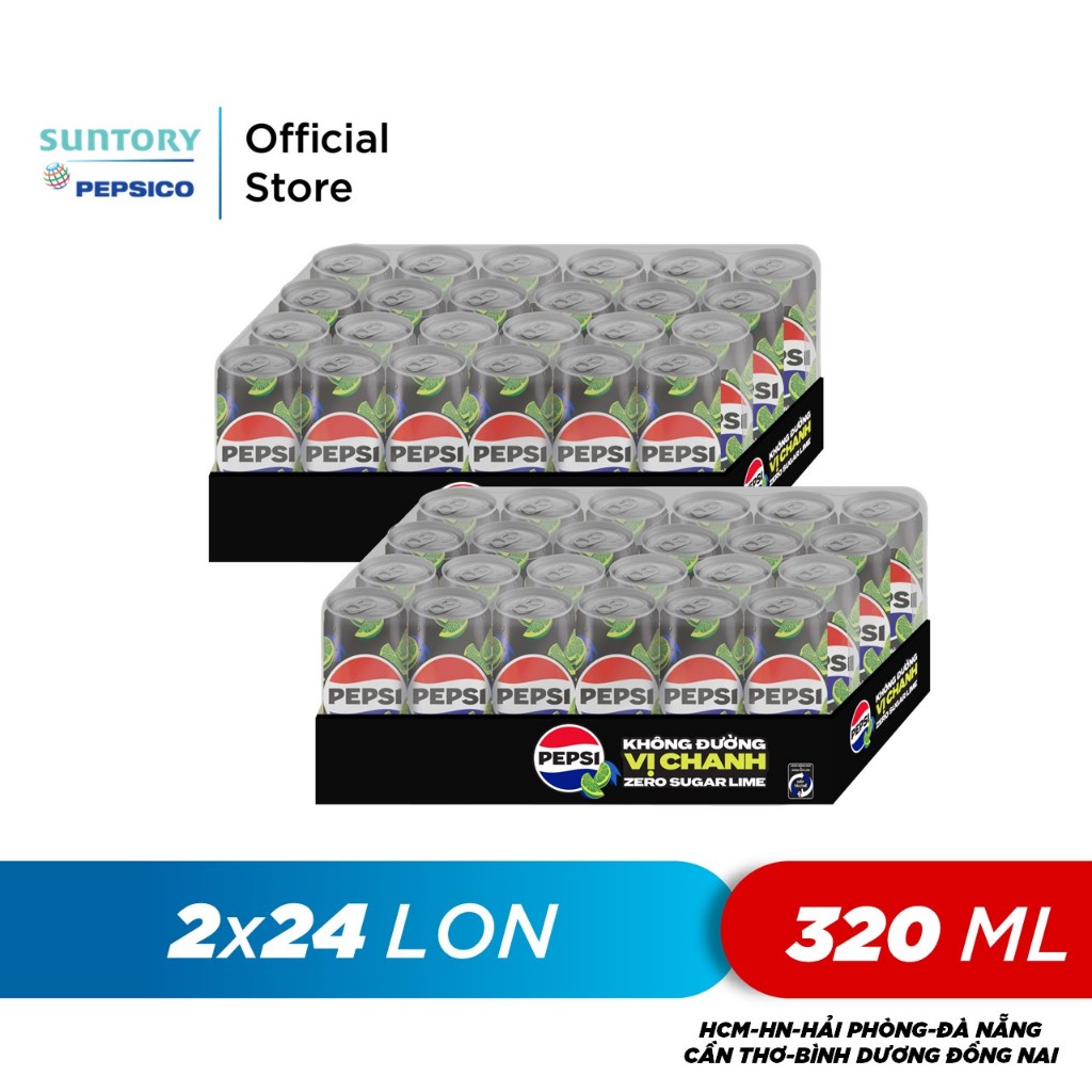 Combo 2 Thùng 24 Lon Pepsi Vị Chanh Không Calo (320ml/lon) | Shopee Việt Nam