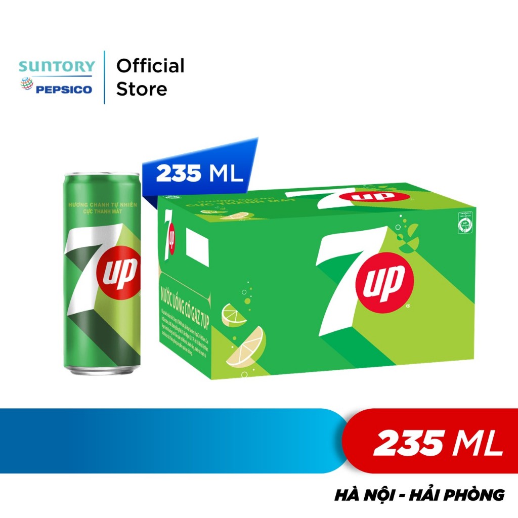 [HỎA TỐC]Thùng 24 Lon Nước Ngọt Có Gaz 7Up (235ml/lon) | Shopee Việt Nam