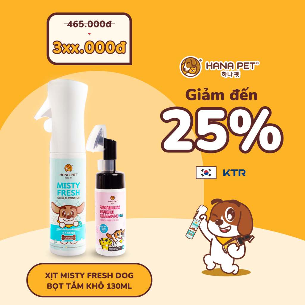 [TẶNG 1 BÁT ĂN] Combo bọt tắm khô 130ml và xịt khử khuẩn, khử mùi 300ml - Hana Pet Việt Nam ...
