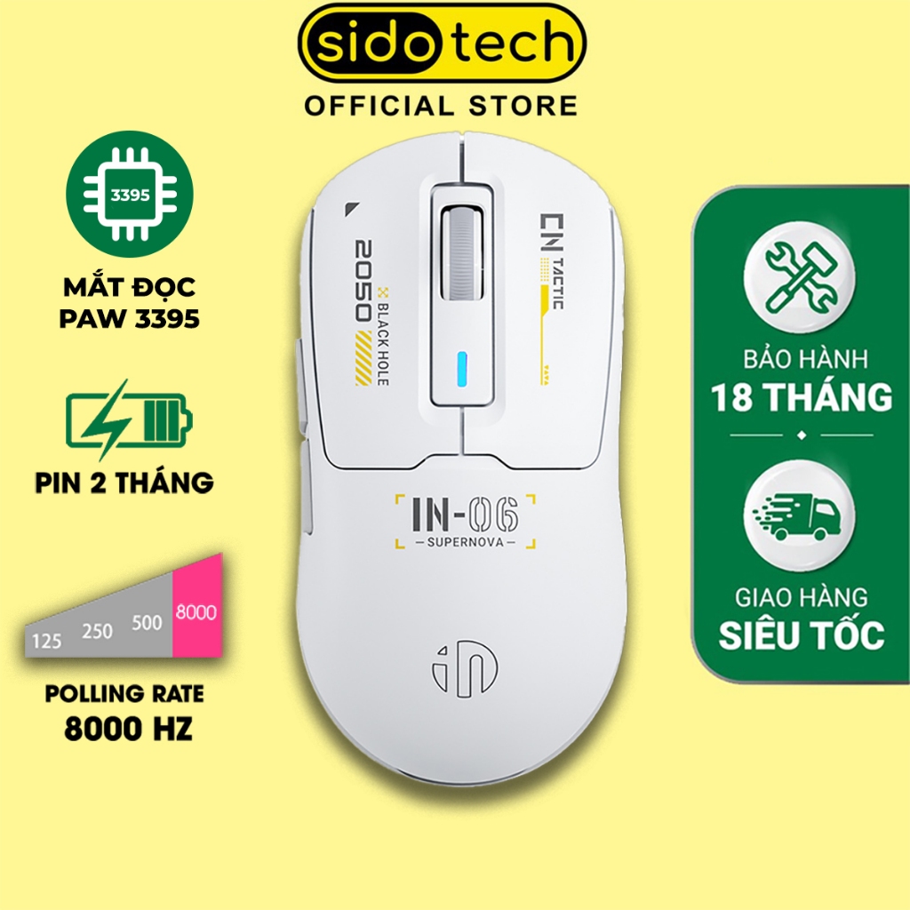 Chuột gaming không dây SIDOTECH IN6 bluetooth cao cấp 6 nút bấm nhẹ ...