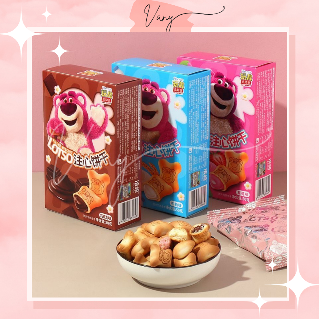 Bánh Gấu Nhân Kem Gấu Dâu Lotso 3 Vị Socola Chocolate Dâu Tây Vanilla ...
