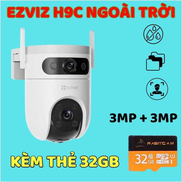 Camera WiFi EZVIZ 2 mắt H9c 6MP ( 3MP + 3MP ) Ngoài Trời Xoay 360,Đầy ...