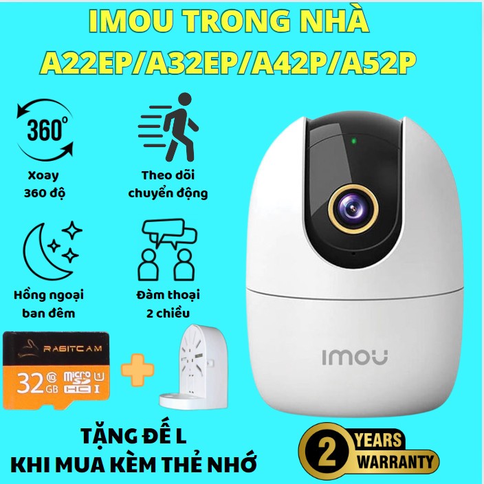 Camera IMOU wifi trong nhà A22EP A32EP A52P 5MP xoay 360 đàm thoại 2 ...