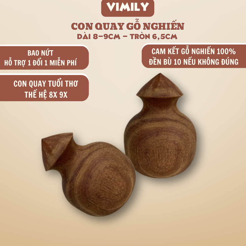 Con cù quay gỗ nghiến VIMILY trò chơi tuổi thơ thế hệ 8x 9x kích thước ...