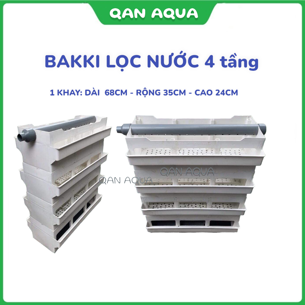 Combo 4 tầng Bakki lọc nước dàn mưa hồ cá Koi đã hoàn thiện lỗ mưa ...