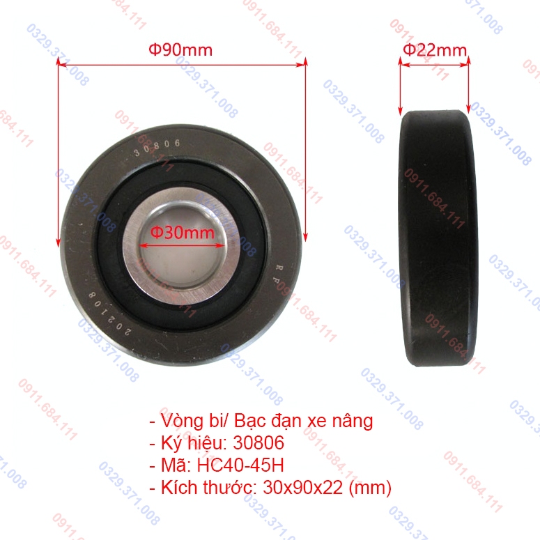 Vòng bi, Bạc đạn xe nâng RF 30806, HC40-45H, 30x90x22 (mm) | Shopee ...