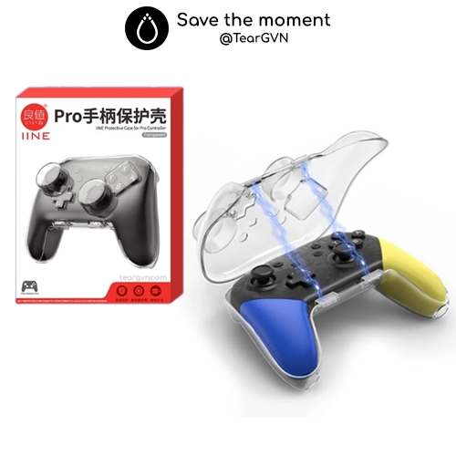 Hộp cứng trong suốt IINE đựng tay cầm Switch Pro Controller đóng mở ...