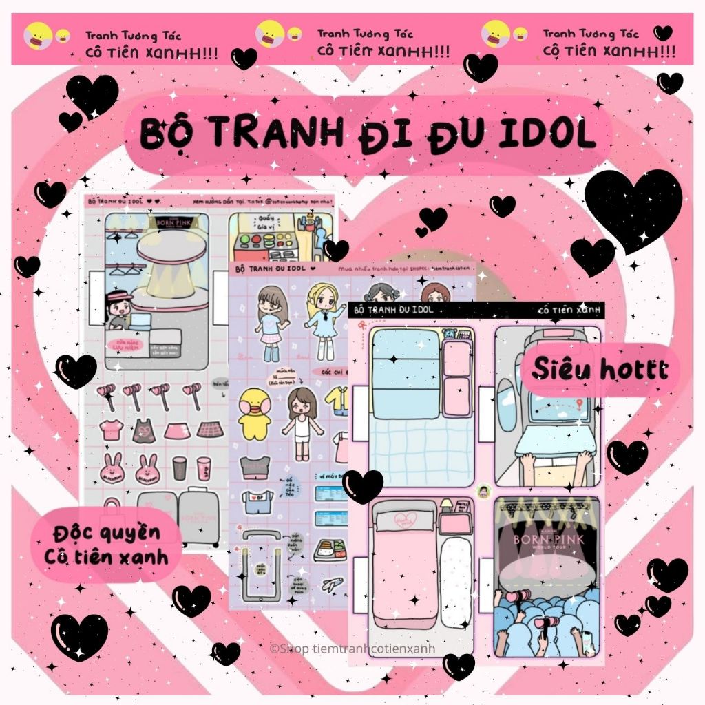 Đu Idol Tranh Cô Tiên Xanh blackpink đồ chơi giấy thủ công giá rẻ,Búp bê giấy cho bé,Đồ chơi ...