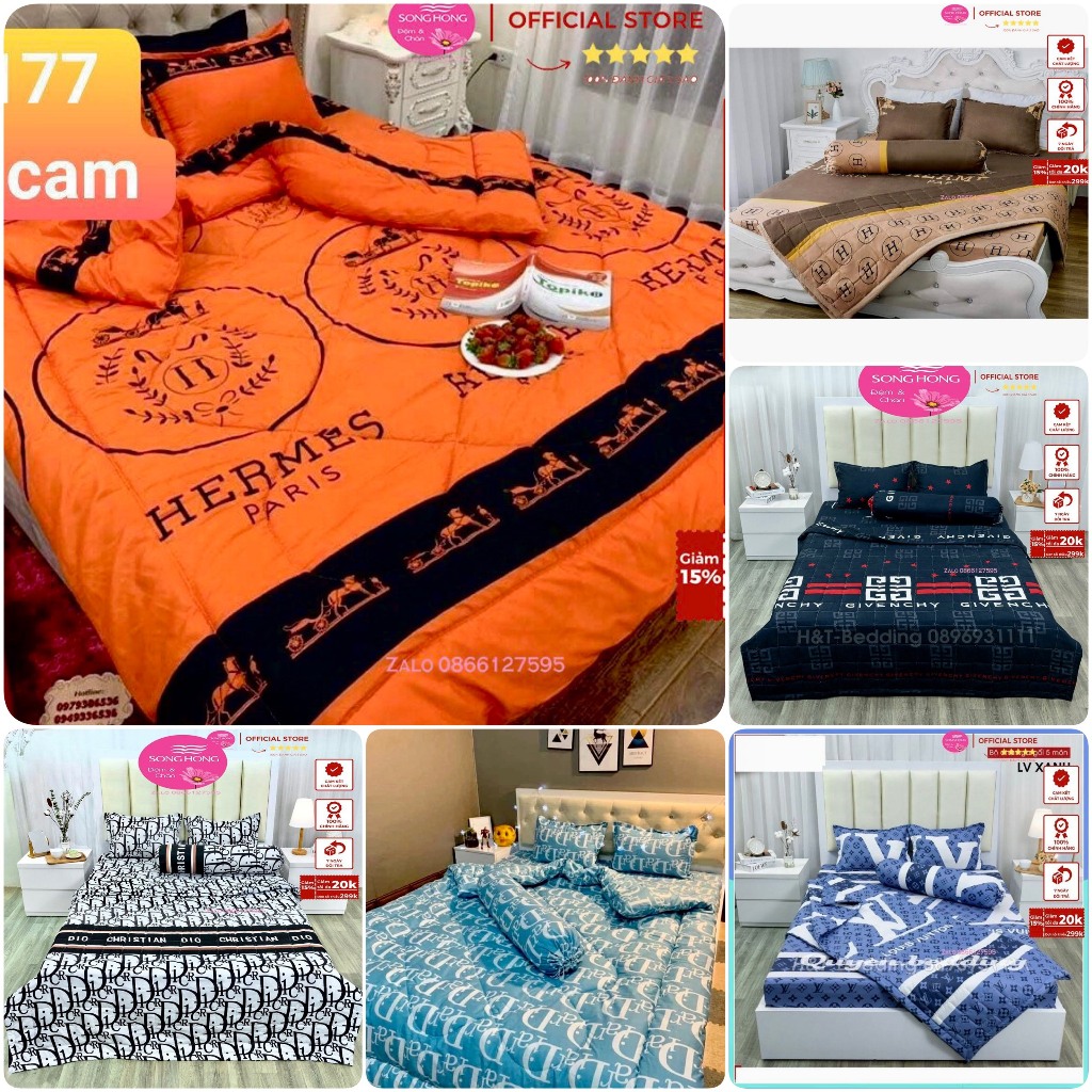 Bộ Chăn Hè 5 món đầy đủ bán chạy Polly Cotton Bông Pollyester Trắng ...
