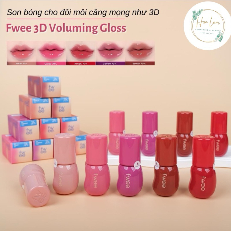 [AUTH 100%] SON BÓNG FWEE 3D VOLUMING GLOSS (mỗi màu 30% & 70%) | Shopee Việt Nam