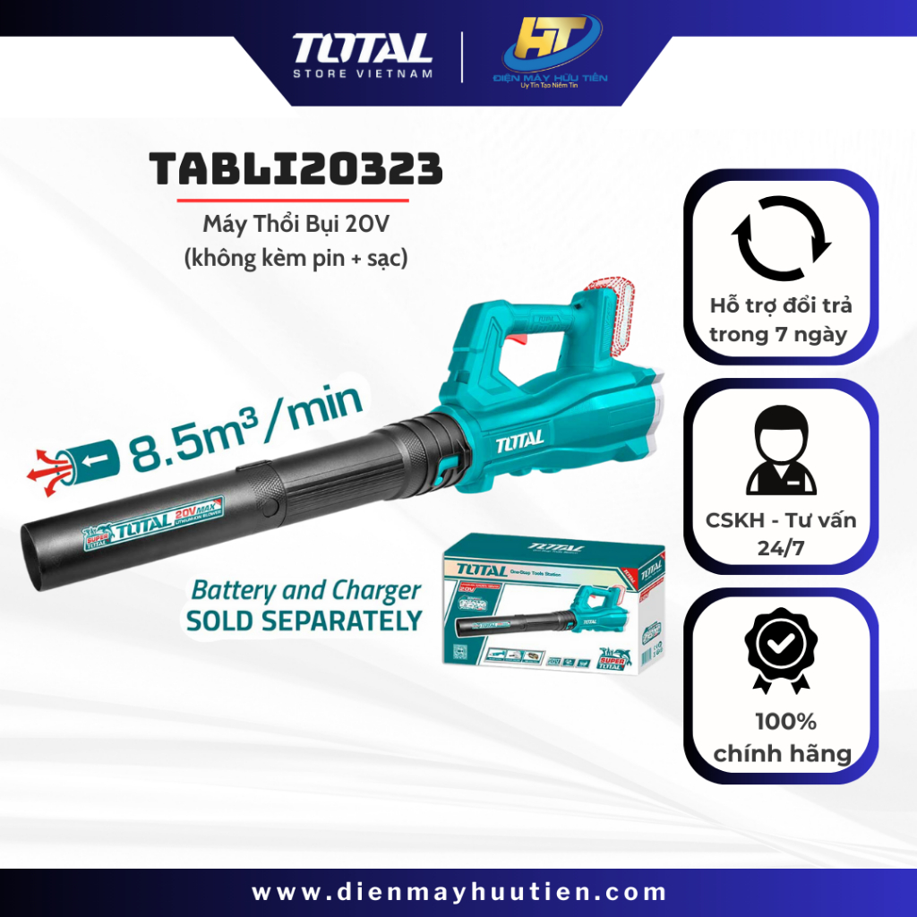 Máy thổi bụi dùng pin Lithium-Ion 20V TOTAL | Shopee Việt Nam