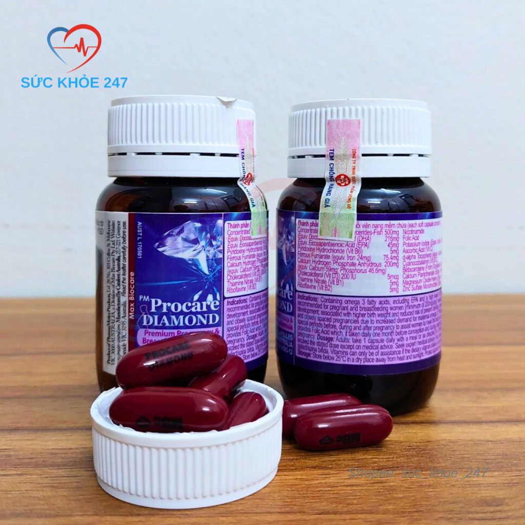PM Procare DIAMOND 30 Viên/Lọ - Bổ Sung Vitamin Thiết Yếu Giúp Mẹ Bầu ...