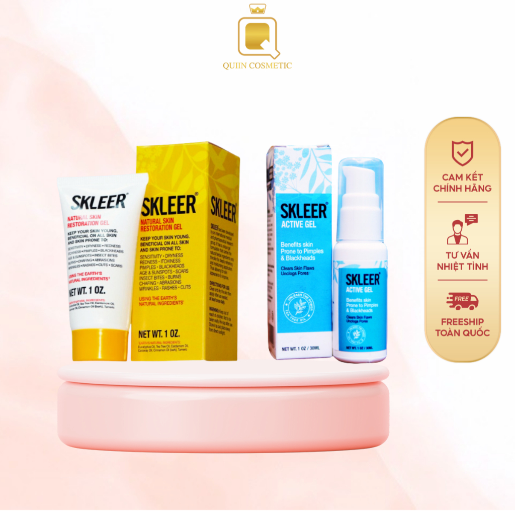 Gel dưỡng ẩm, giảm mụn thâm SKLEER Natural Skin Restoration và Skleer ...