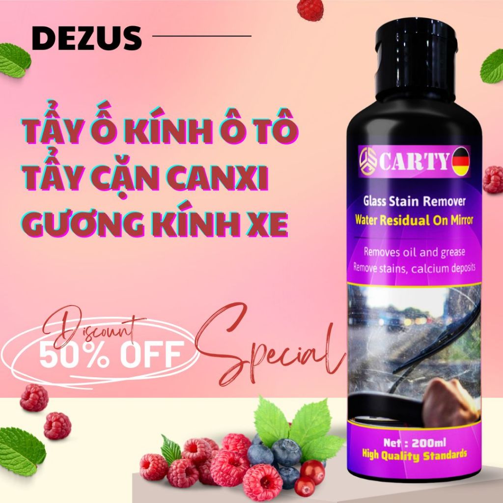 Chai tẩy ố kính ô tô - Tẩy Cặn Canxi Kính ô tô - Làm sạch tăng tầm nhìn ...