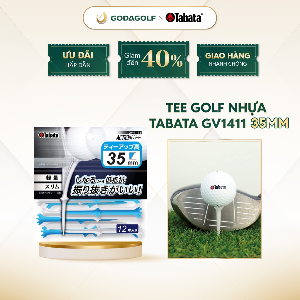 Tee Golf Nhựa Cao Cấp Tabata - Chân đỡ phát bóng GV1411 FWBL | S 35mm 40mm 45mm | Tabata Golf ...