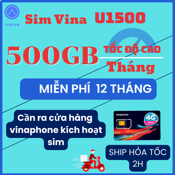 Sim 4G vinaphone U1500 Tặng 500GB Tốc Độ Cao 1 Tháng Trọn Gói 1 Năm | Shopee Việt Nam