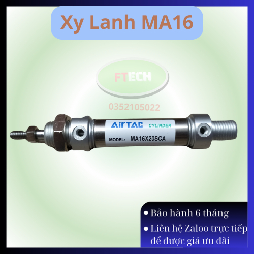 Xi Lanh Tròn Airtac MA16-20/25/30/50/75/100/125/150/175/200SCA | Shopee ...