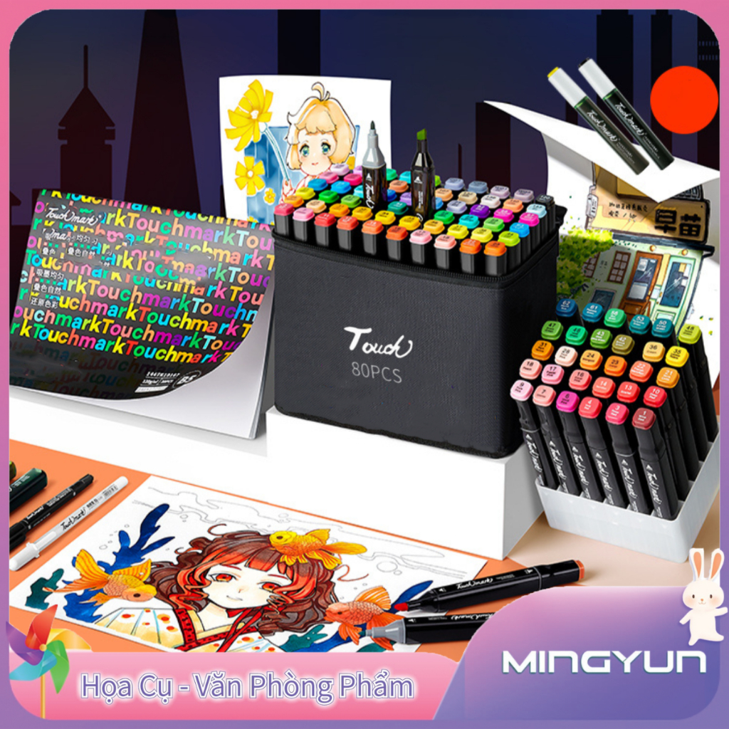 Hộp 168 Màu Marker Chuyên Nghiệp, Bút Màu Marker Touch 24/36/48/60/80 ...