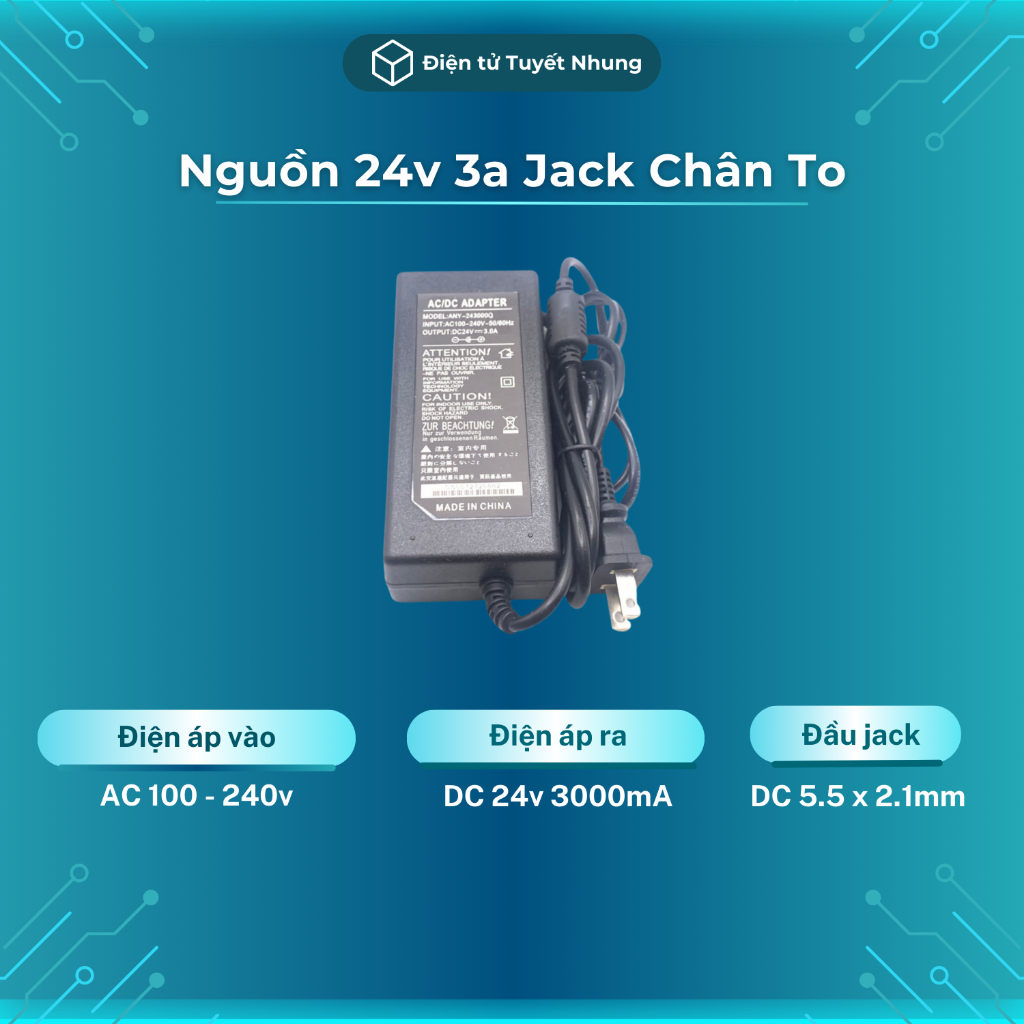 Adapter 24v 3a Jack Dc 5.5x2.1mm Chất Lượng - Bộ Nguồn 24v 3a, Adaptor ...