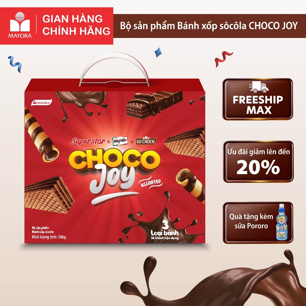 Combo Hộp Quà Bánh Xốp Socola Choco Joy 586G | Shopee Việt Nam