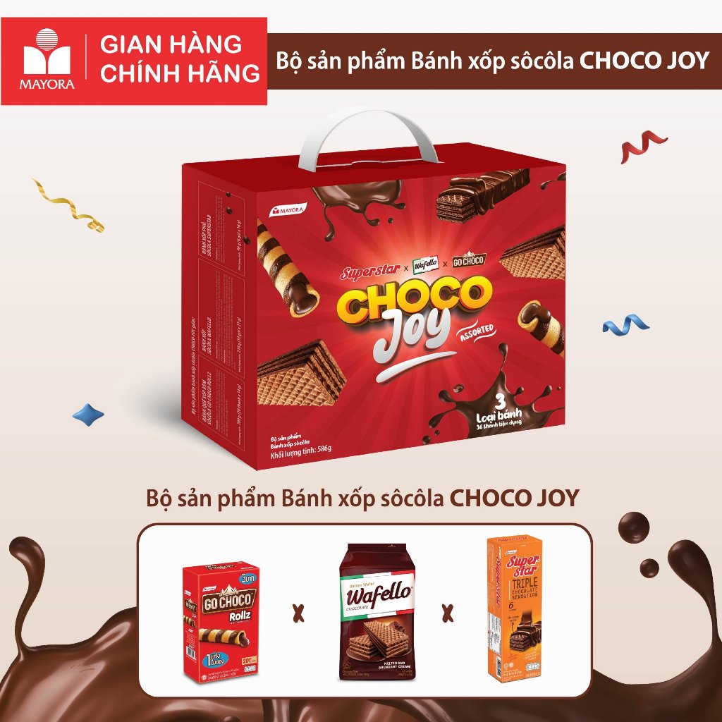 Combo Hộp Quà Bánh Xốp Socola Choco Joy 586G | Shopee Việt Nam