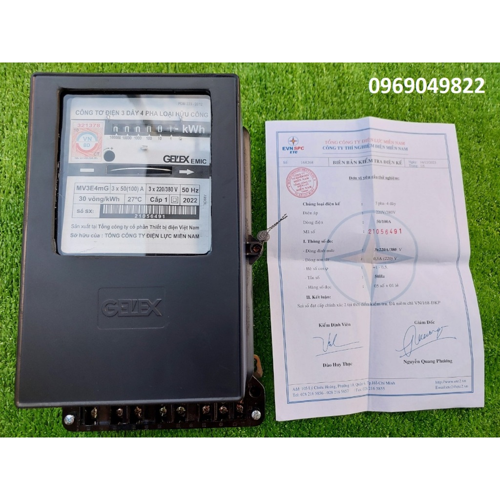 Công Tơ Điện, Đồng Hồ Điện Cơ 3 Pha 4 Dây GELEX EMIC 100A Có Giấy Kiểm ...