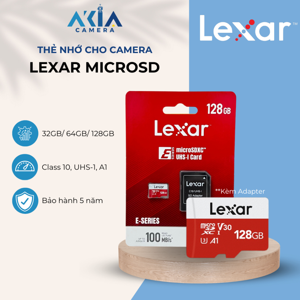 Thẻ nhớ MicroSD Lexar 32GB/ 64GB/128GB class 10 UHS-I - tốc độ 100MB/s ...