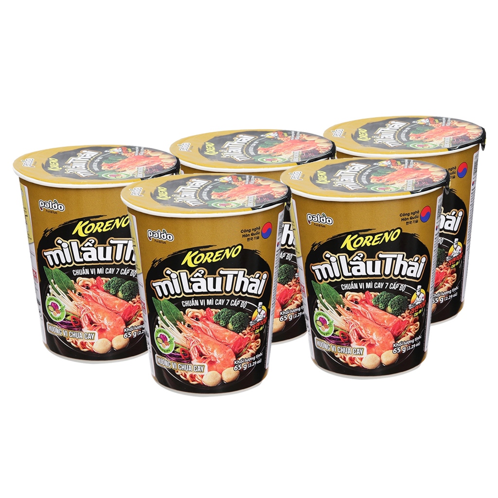 Mì koreno/ Mì lẫu thái ly 65g x 5 - [chính hãng] | Shopee Việt Nam