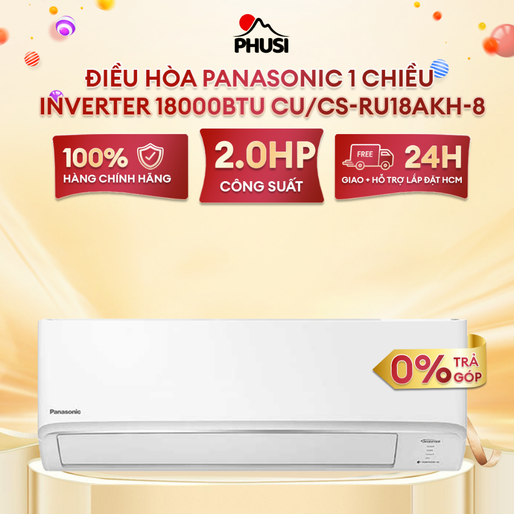 [Miễn phí lắp đăt] Máy Lạnh Panasonic Inverter 2 HP CU/CS-RU18AKH-8 ...