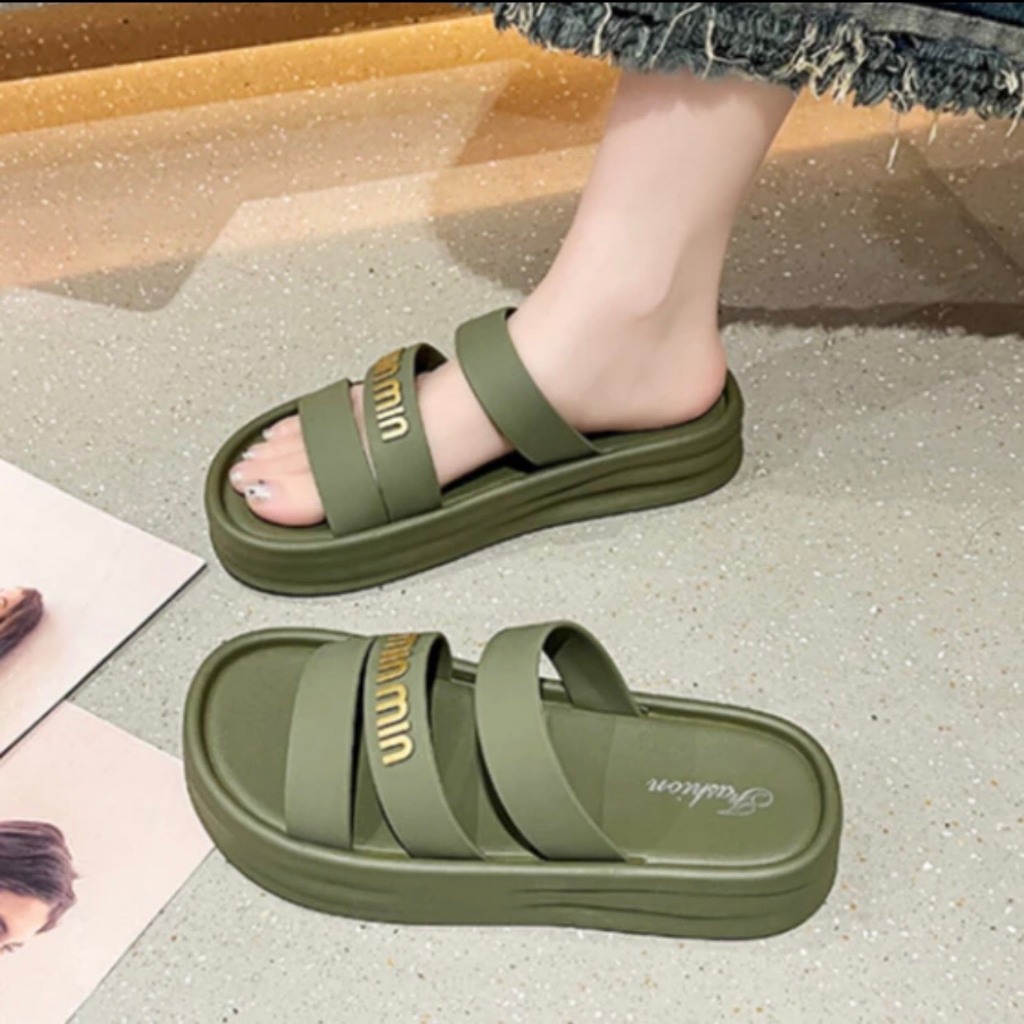 Dép Sandal Đế Cao MiN MiN Hai Quai Ngang Đi Biển Đi Chơi Mới nhất 2024 ...