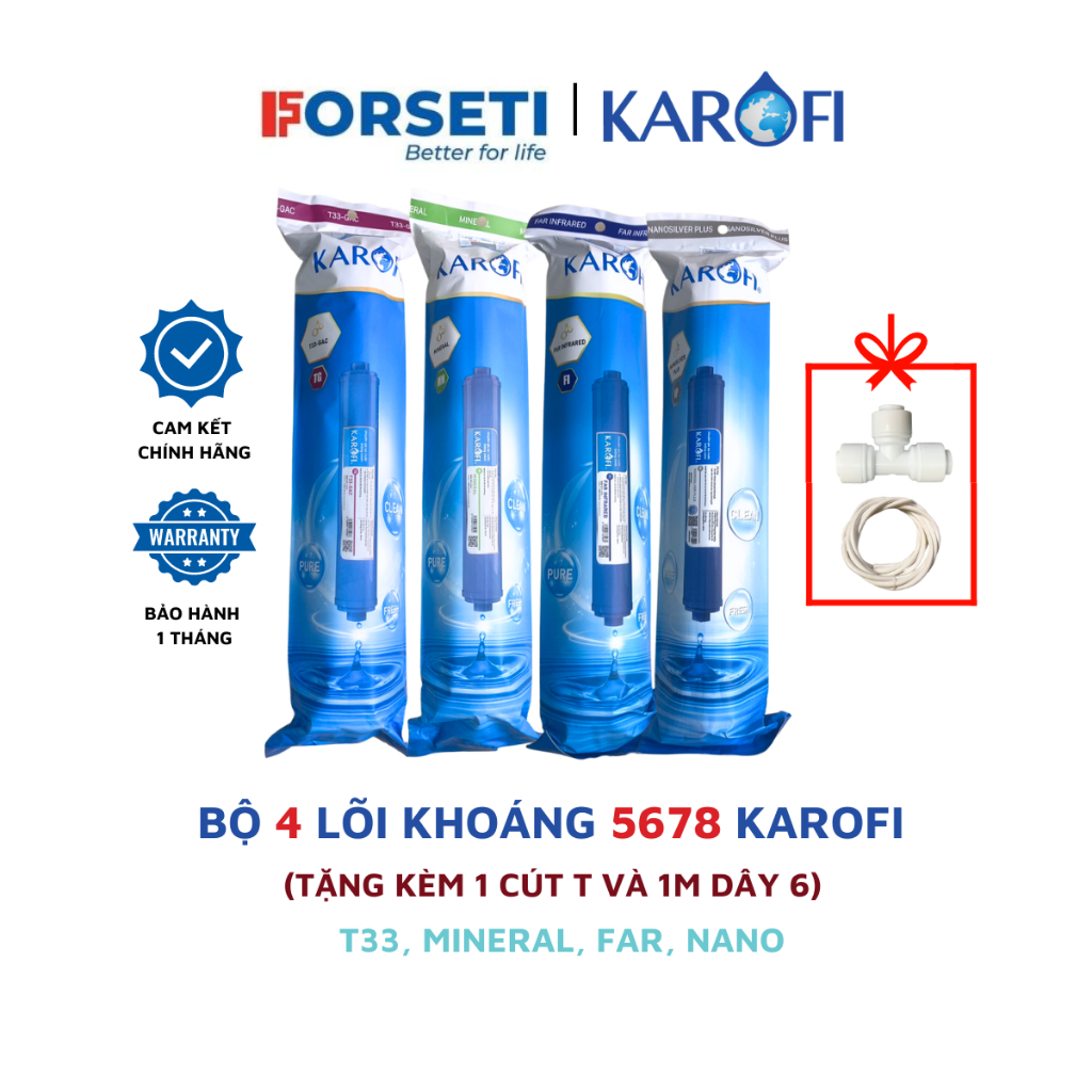 Combo 8 lõi lọc nước Karofi chính hãng dùng cho máy lọc nước Karofi O-i128, O-H128, KT-ERO80 ...