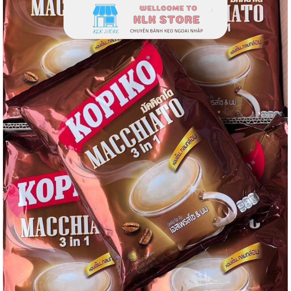 Cà phê Machiato Kopiko Thái Bịch Lớn 480g (20 gói * 24gr) Hương thơm ngọt ngào KLK STORE ...