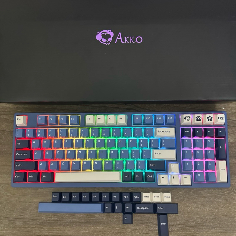 Bàn phím cơ không dây Akko 3098B Ocean Star ( 3 mode hotswap 5 pin Led RGB ) sw cream yellow v3 ...