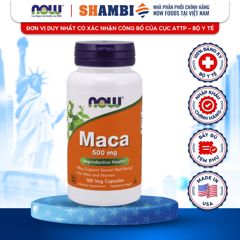 Viên Uống Maca NOW FOODS 500mg Giúp Tăng Cường Sinh Lực, Cải Thiện Khả Năng Sinh Lý | Shopee ...