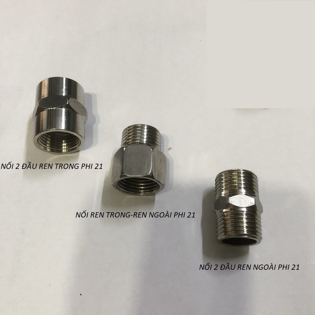 Nối 2 đầu ren ngoài 21 inox, Cà rá inox ren trong 21 – ren ngoài 27 ...