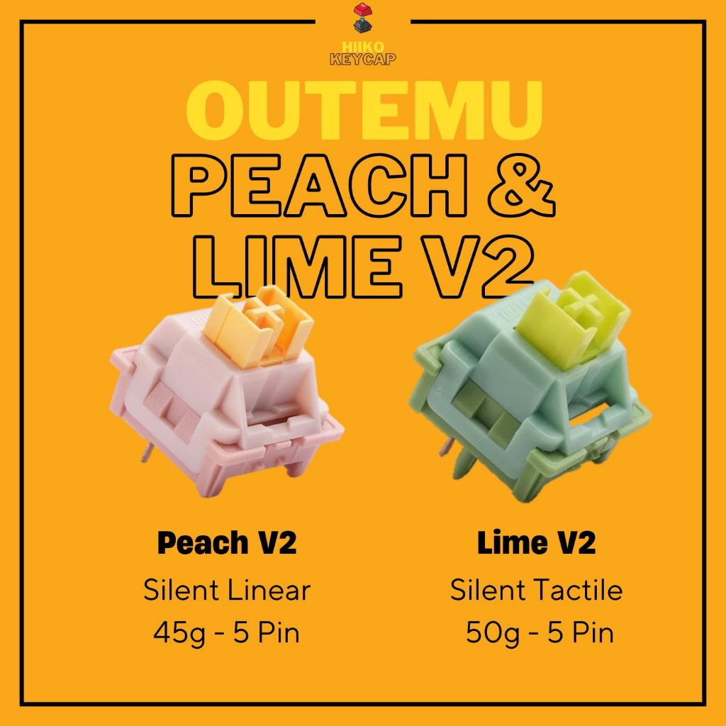 OUTEMU PEACH V2, LIME V2 SILENT SWITCH, SWITCH IM LẶNG, CÔNG TẮC OUTEMU IM LẶNG, SILENT TACTILE ...