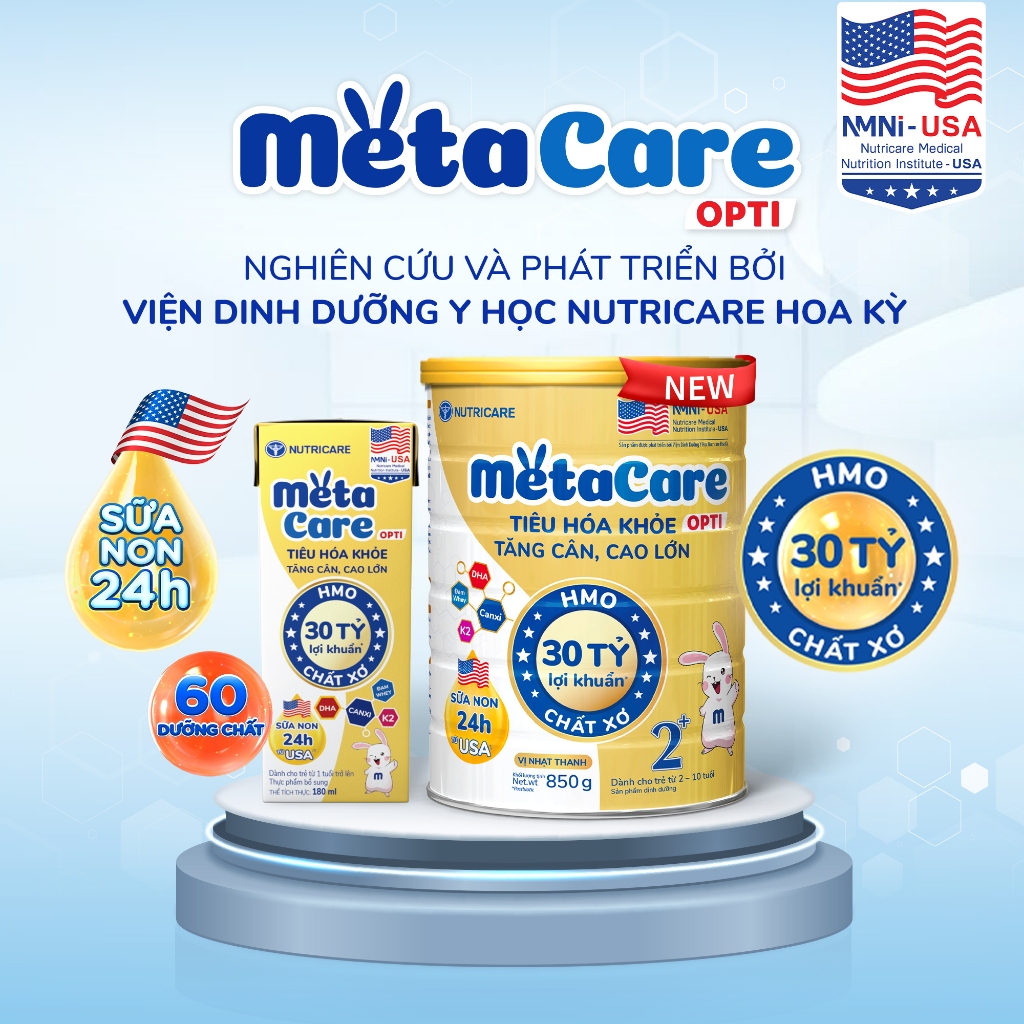 Sữa Bột Pha Sẵn METACARE OPTI Nutricare Sữa Non 24h Tiêu Hoá Khoẻ Tăng Cân Cao Lớn Bé Trên 1 ...