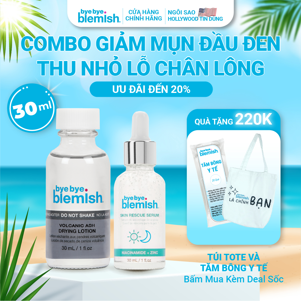 Combo Giảm Mụn Đầu Đen, Sợi Bã Nhờn, Se Khít Lỗ Chân Lông Bye Bye Blemish Volcanic Ash Drying ...