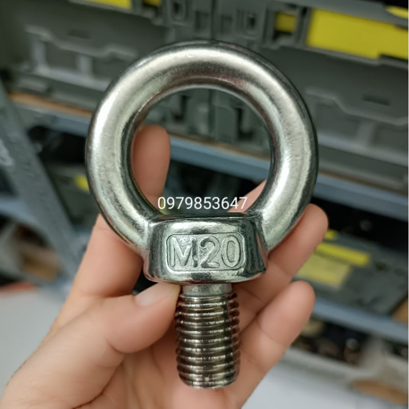 Bulong mắt cẩu M20 inox 304 DIN 580 (Lifting eye bolt)/Bulong tai cẩu ...