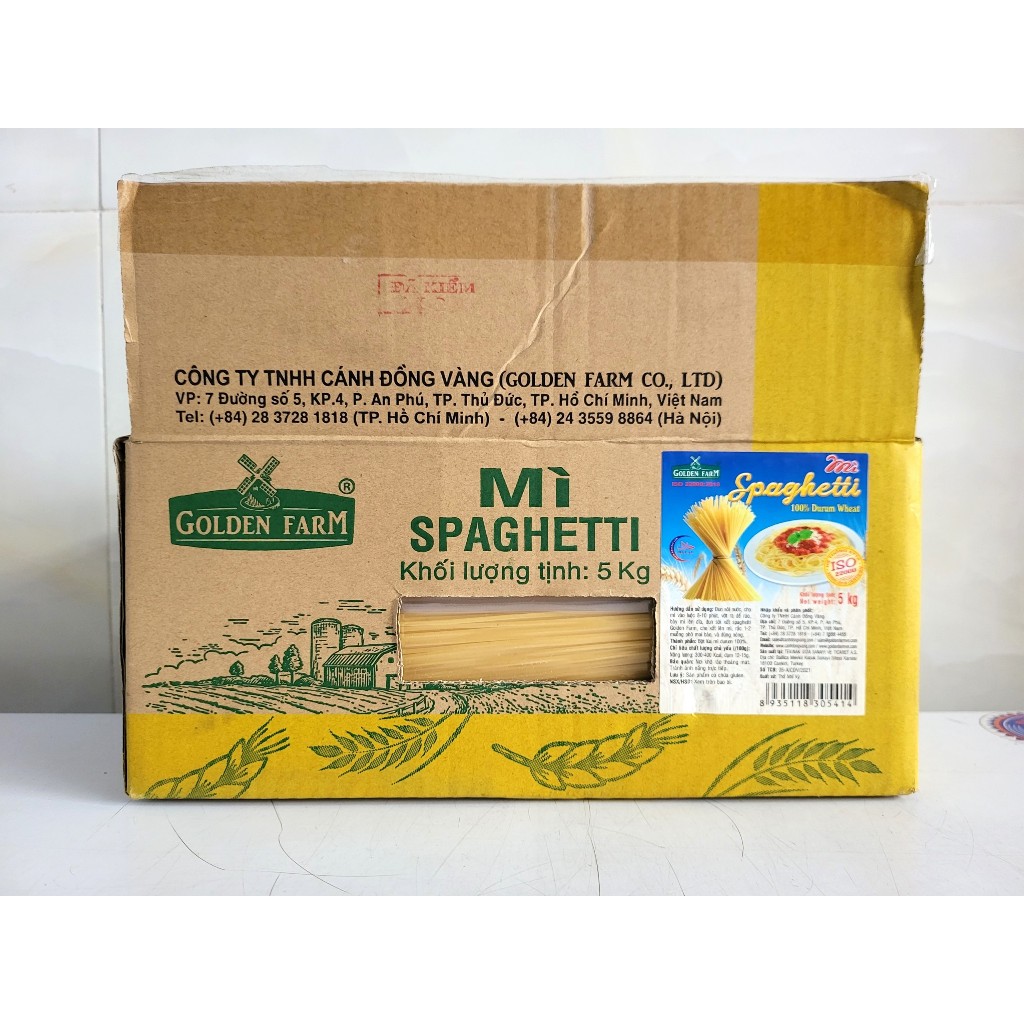 [Thùng 5Kg ] MÌ SPAGHETTI GOLDEN FARM Durum Wheat (halal) | Shopee Việt Nam