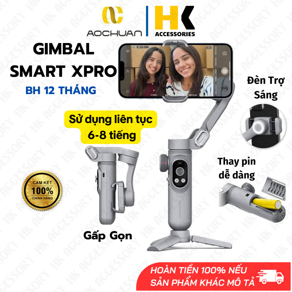[Bảo hành 12 tháng] Gimbal Smart X Pro Tay cầm chống rung, Gymbal hỗ ...