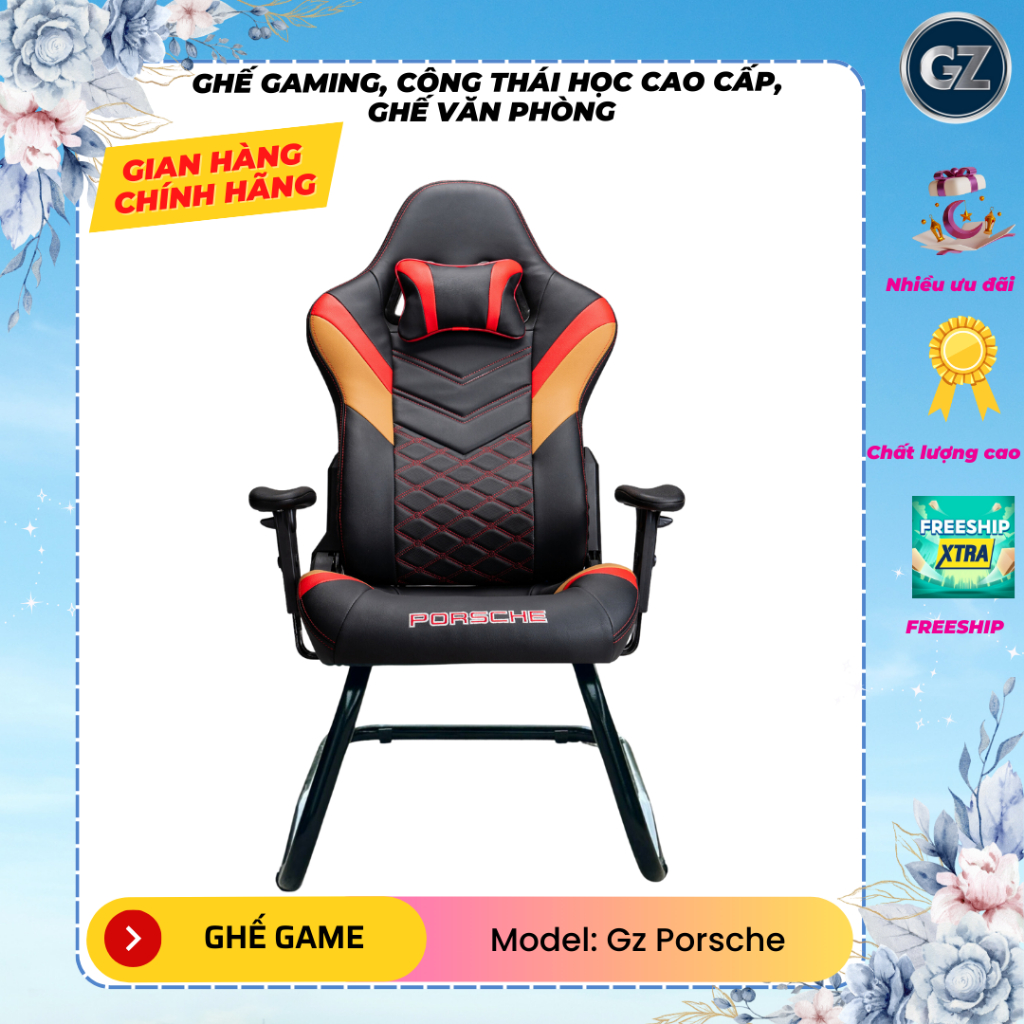 Ghế Gaming Porsche chân quỳ giá rẻ, Ghế Công Thái Học bằng da PU, Ghế ...