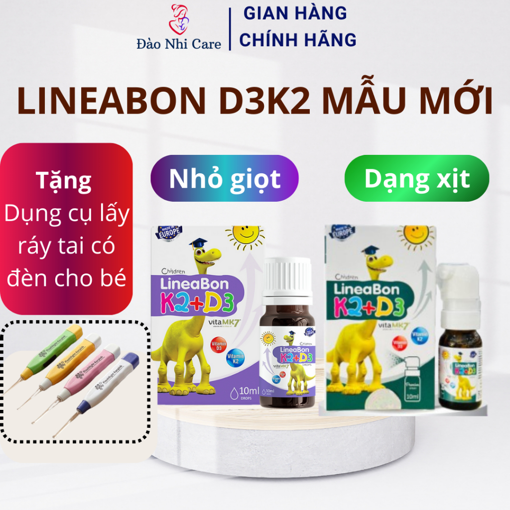 [Tích điểm] Mẫu mới D3K2 Lineabon Dạng xịt, nhỏ giọt: Vitamin tăng ...