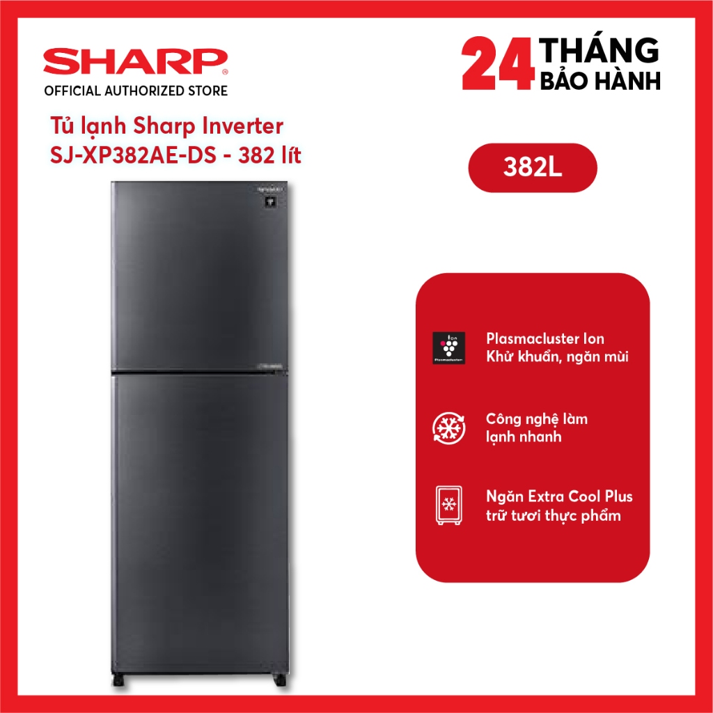 Tủ lạnh Sharp Inverter 360 lít SJ-XP382AE-DS - Miễn phí giao lắp Hà Nội | Shopee Việt Nam
