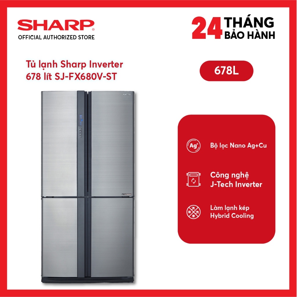 Tủ lạnh Sharp Inverter 556 lít SJ-FX630V-ST - Miễn phí giao lắp Hà Nội ...