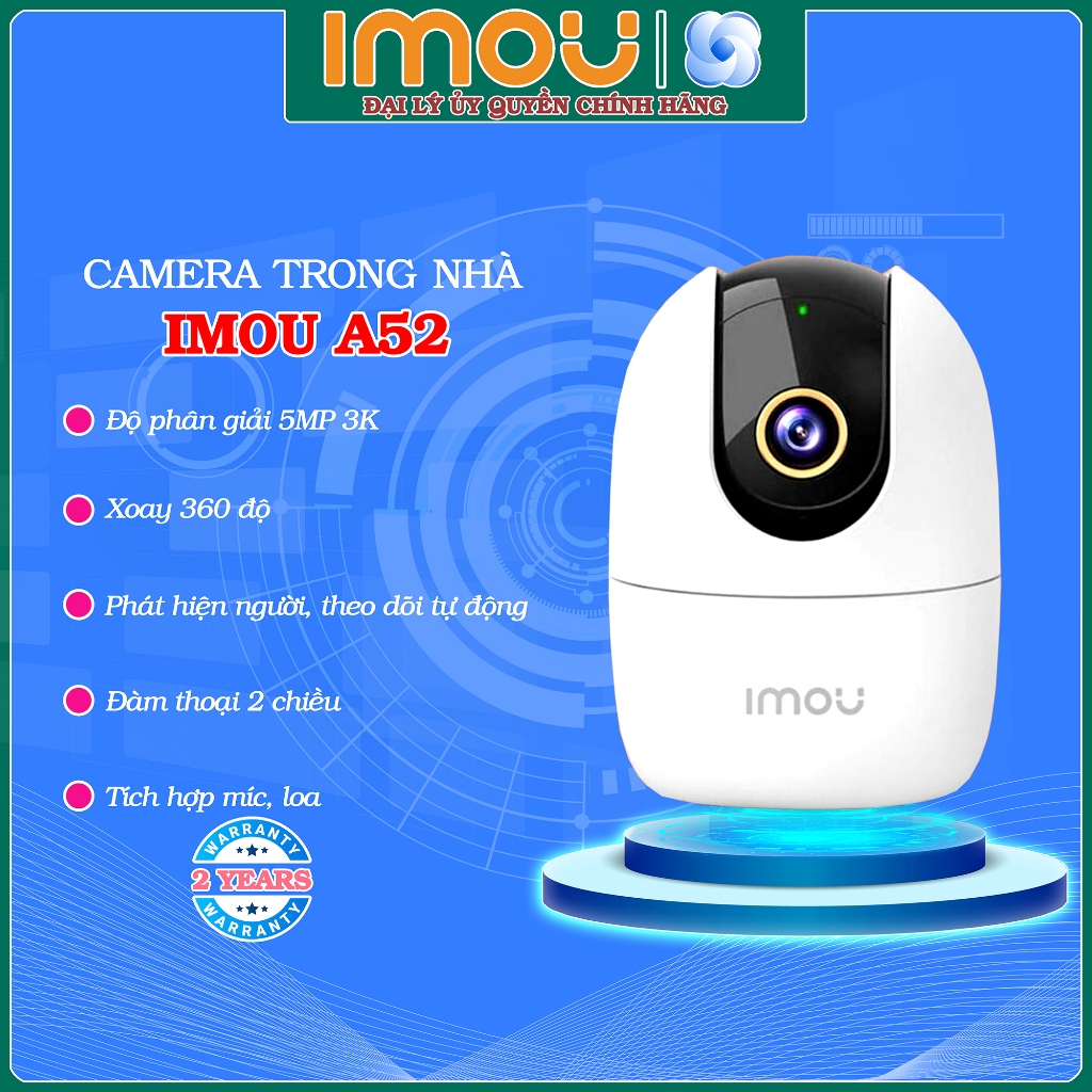 Camera wifi Imou A32 A52 chính hãng, đàm thoại 2 chiều, xoay 360 độ ...