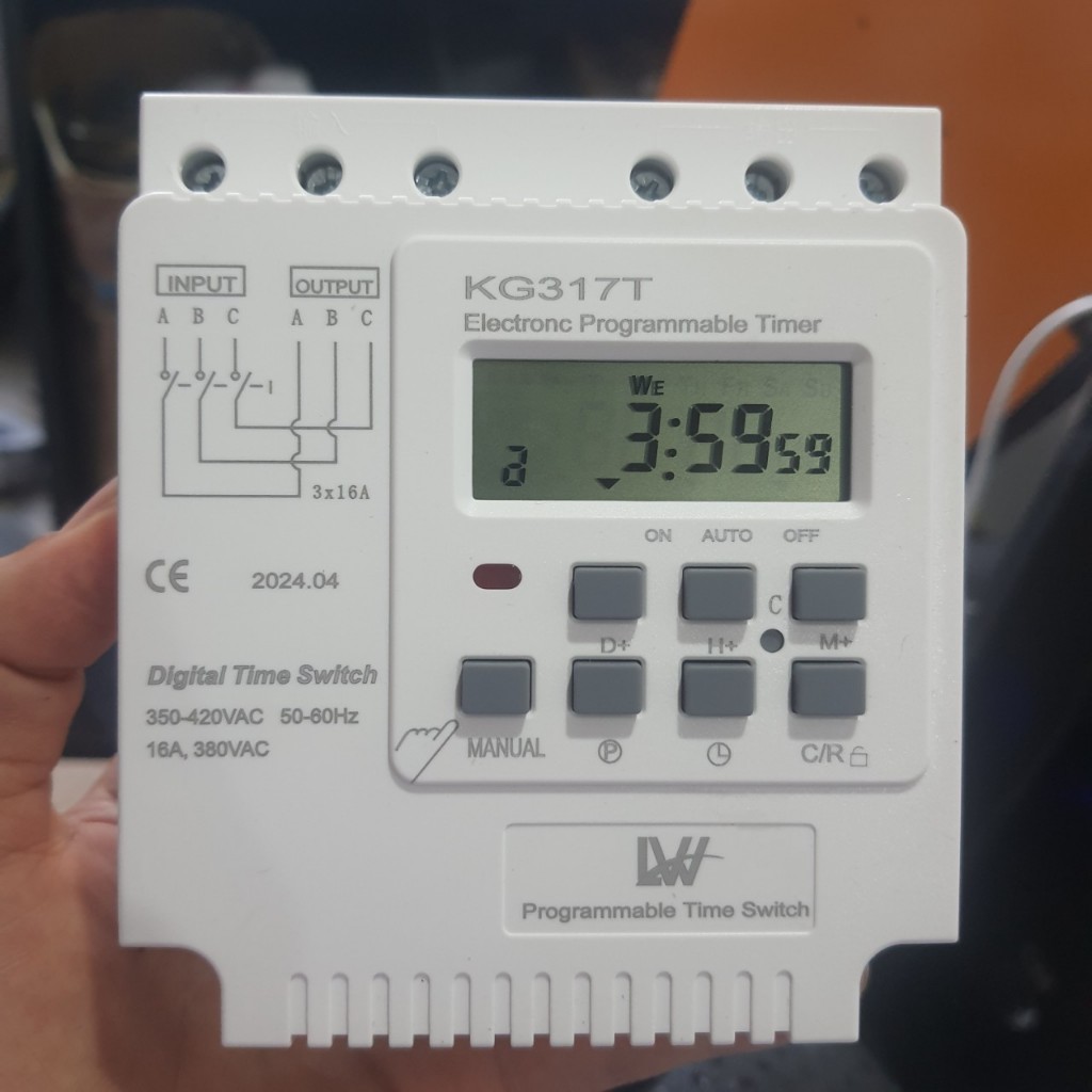 Công tắc hẹn giờ 3P 380V KG317T LW 16A 4500W hẹn giờ máy bơm động cơ 3 ...
