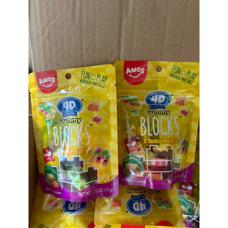 Kẹo dẻo Amos 4D xếp hình 2 trong 1 gói 72g (gummy block) | Shopee Việt Nam