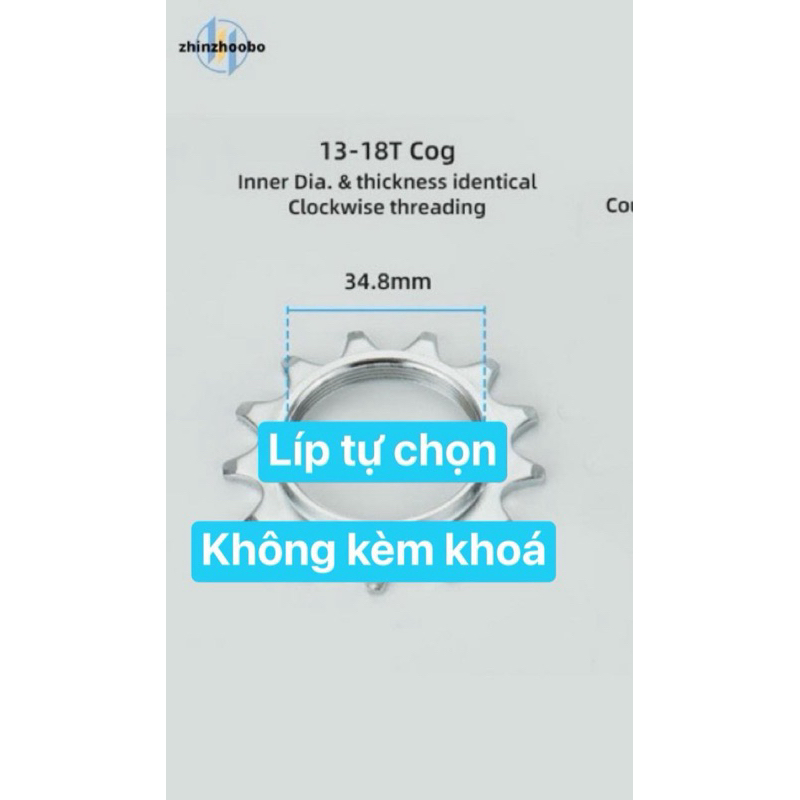 Líp kèm khoá lip xe đạp Fixed gear 13T->18T kèm khoá loại thép cao cấp không gỉ | Shopee Việt Nam