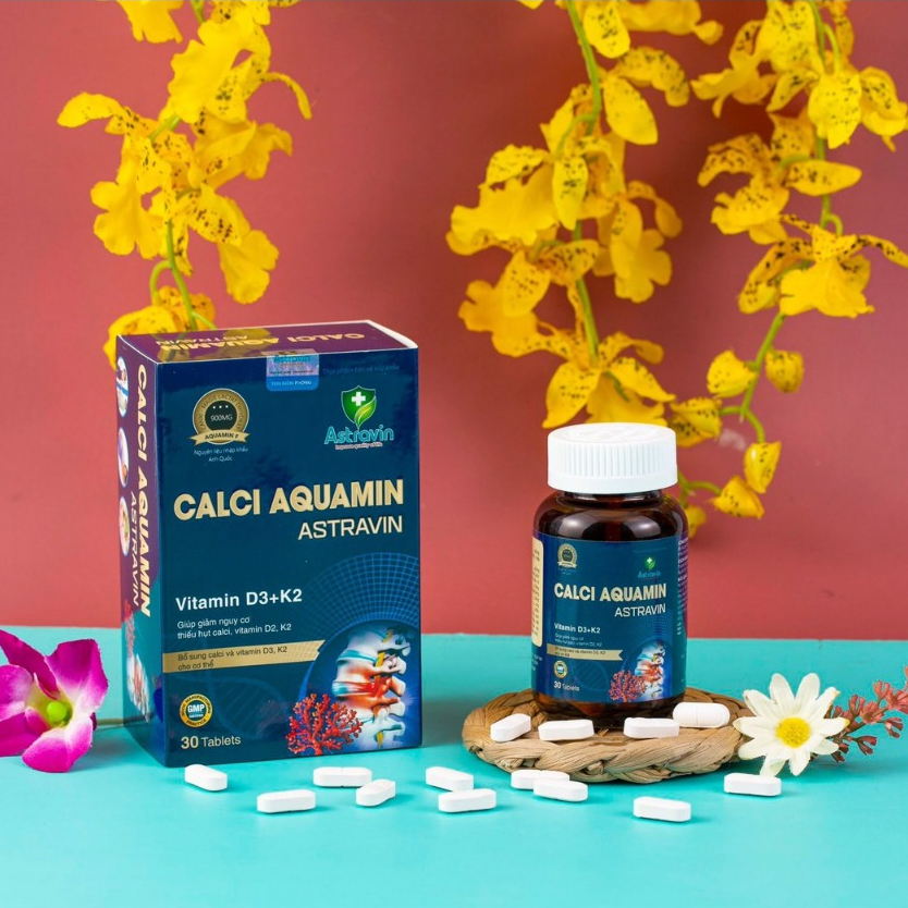 Viên uống bổ sung Canxi phòng ngừa loãng xương Calci Aquamin + D3 + K2 (Lọ 30 viên) | Shopee ...